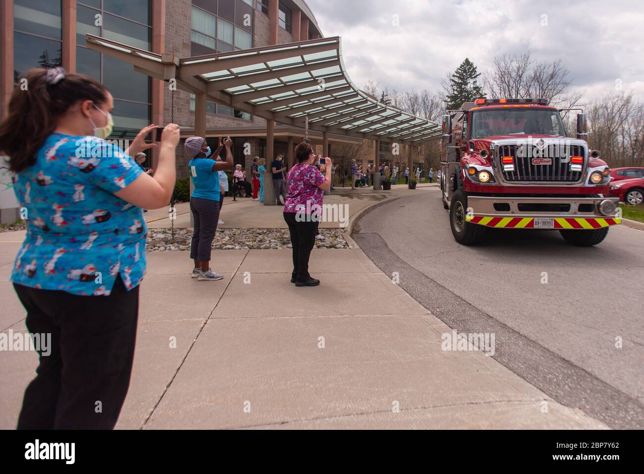 London, Canada - May 16, 2020. Members of the London Fire Department ...