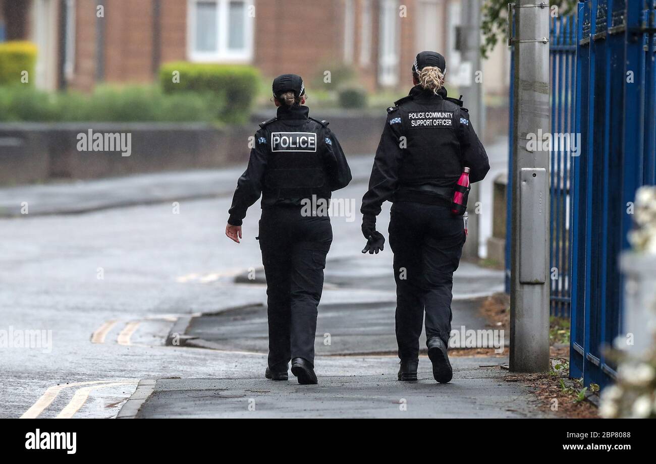 Police at the scene on King Street, Blackburn, following the death of a ...