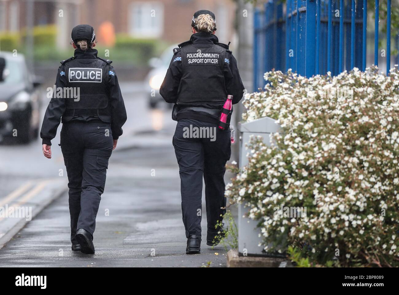 Police at the scene on King Street, Blackburn, following the death of a ...