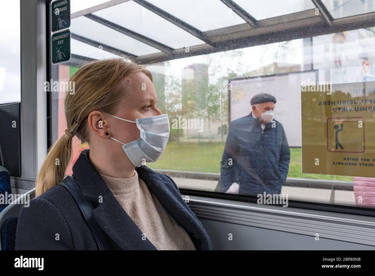 Woman sitting bus window bus hi-res stock photography and images - Alamy