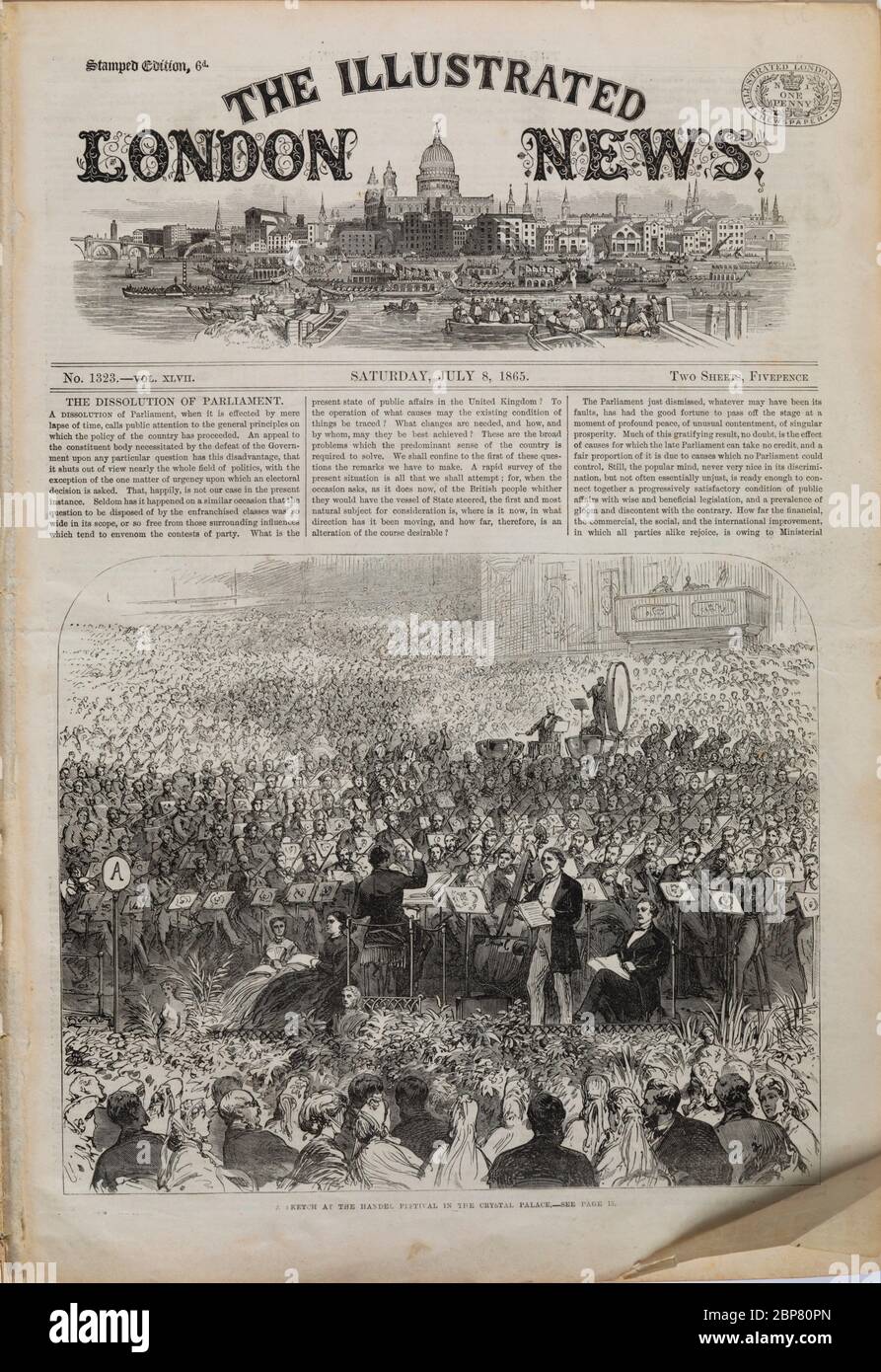 The Illustrated London News, july 8 1865. headline is dissolution of ...