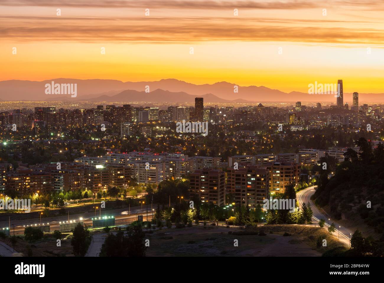 Santiago de chile at night hi-res stock photography and images - Alamy