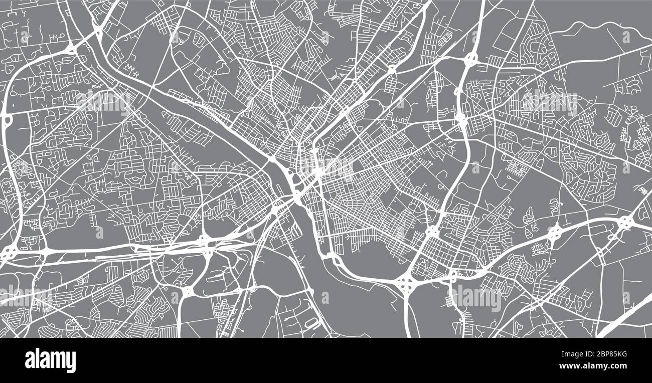 Urban vector city map of Trenton, USA. New Jersey state capital Stock ...