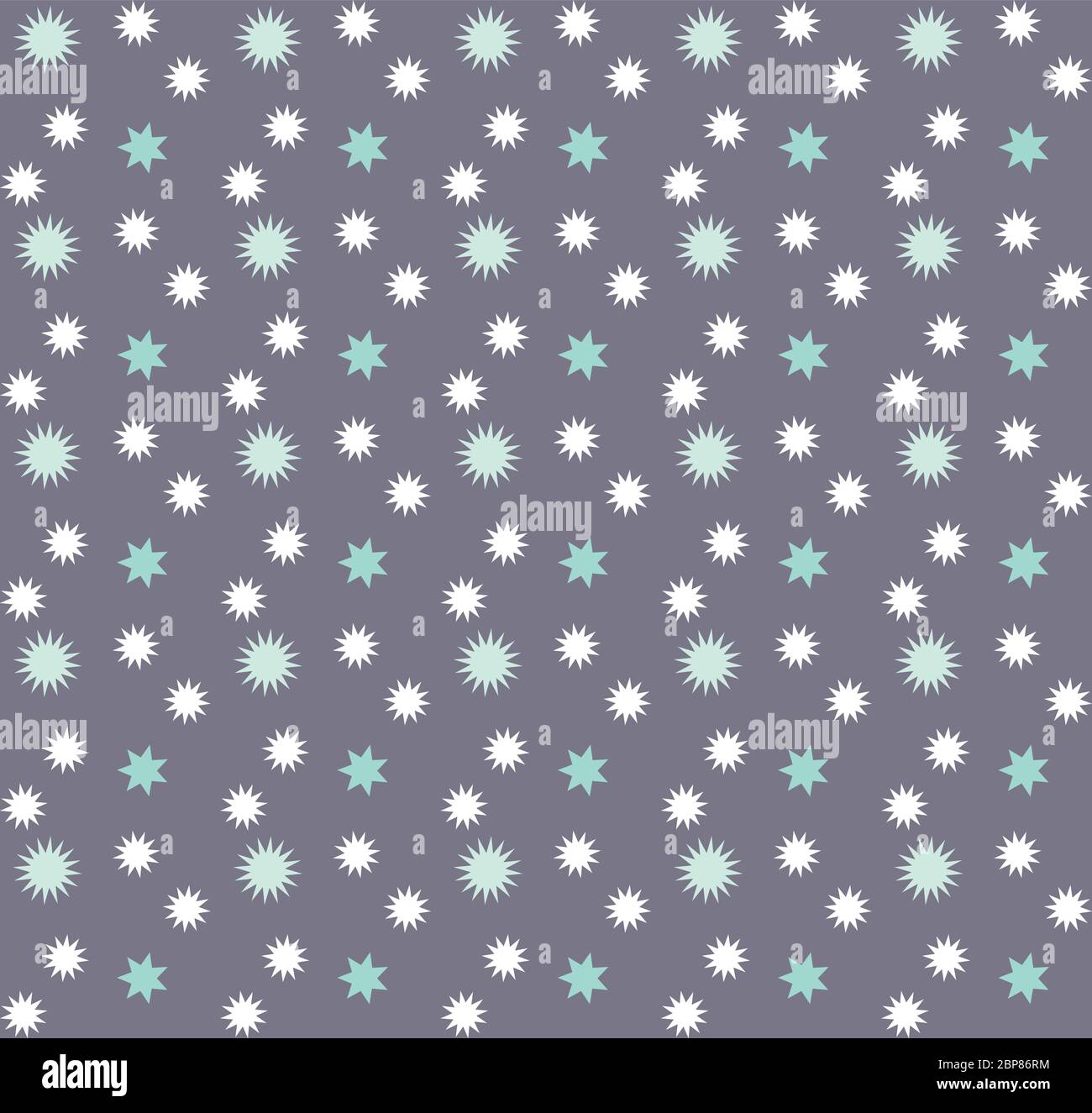 Cute stars seamless vector pattern background in a grey mint color ...