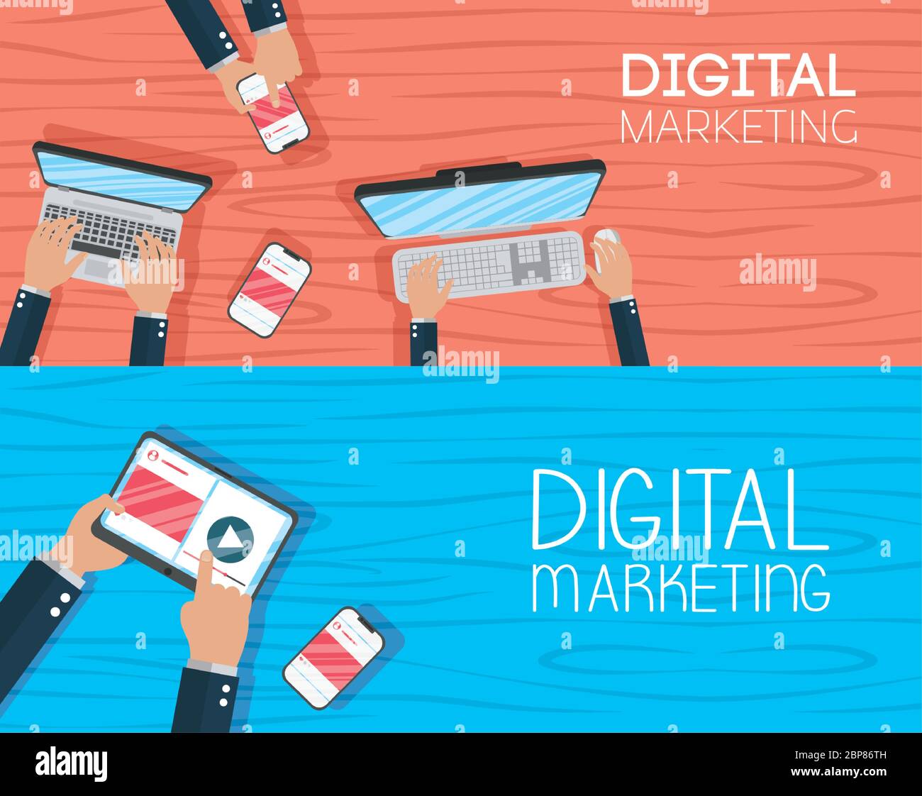 digital marketing tech with electronic devices Stock Vector Image & Art ...