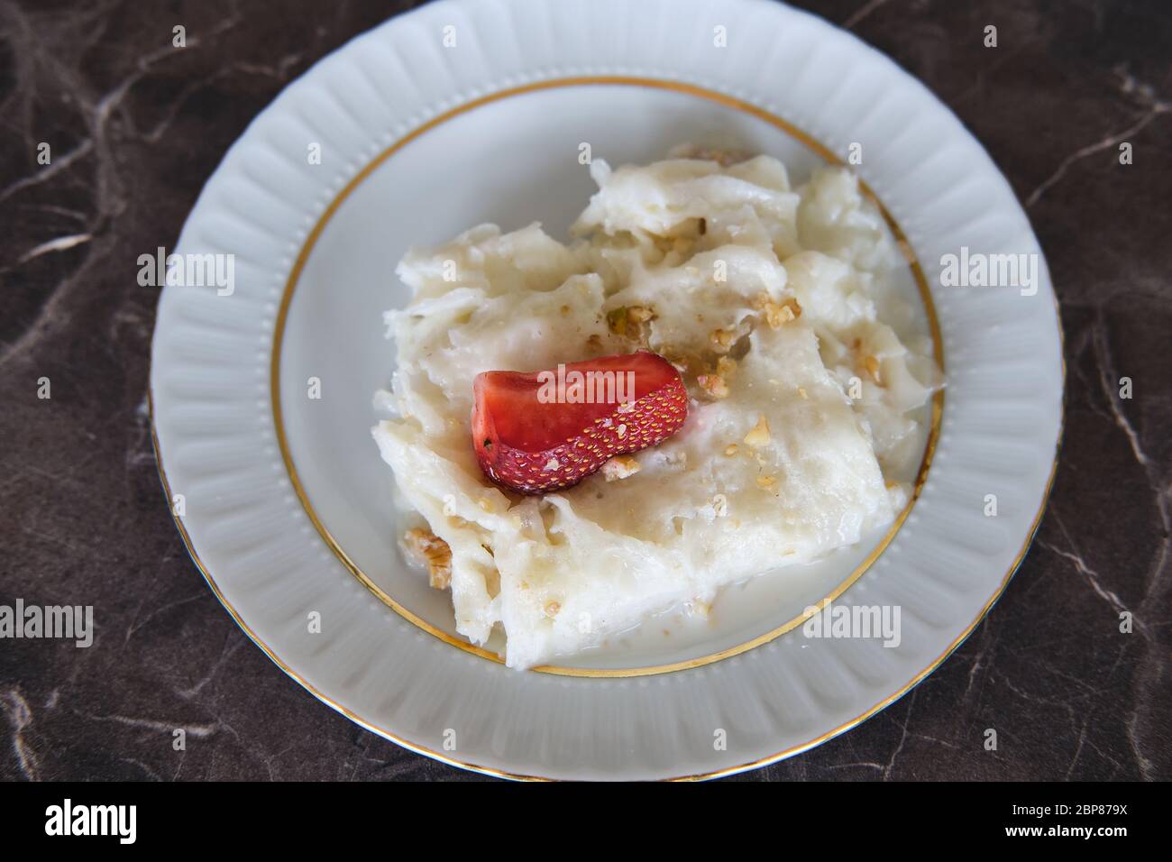 Traditional Turkish Ramadan Dessert Gullac . It is made with gullac ...