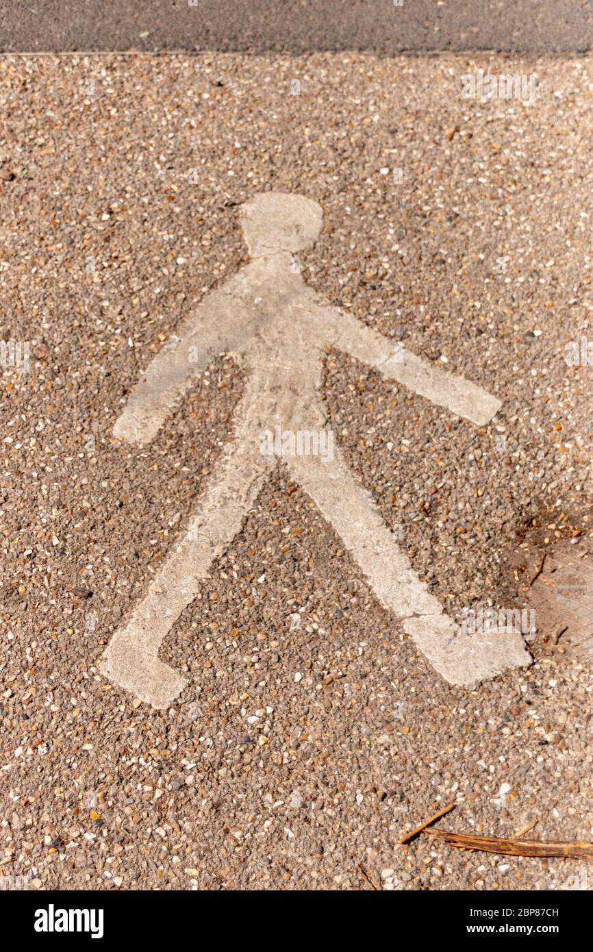 a close up view of a pedestrian walk way in a parking lot Stock Photo ...
