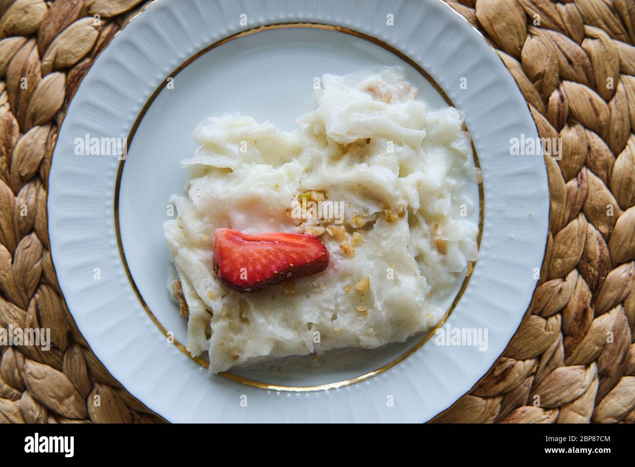 Traditional Turkish Ramadan Dessert Gullac . It is made with gullac ...