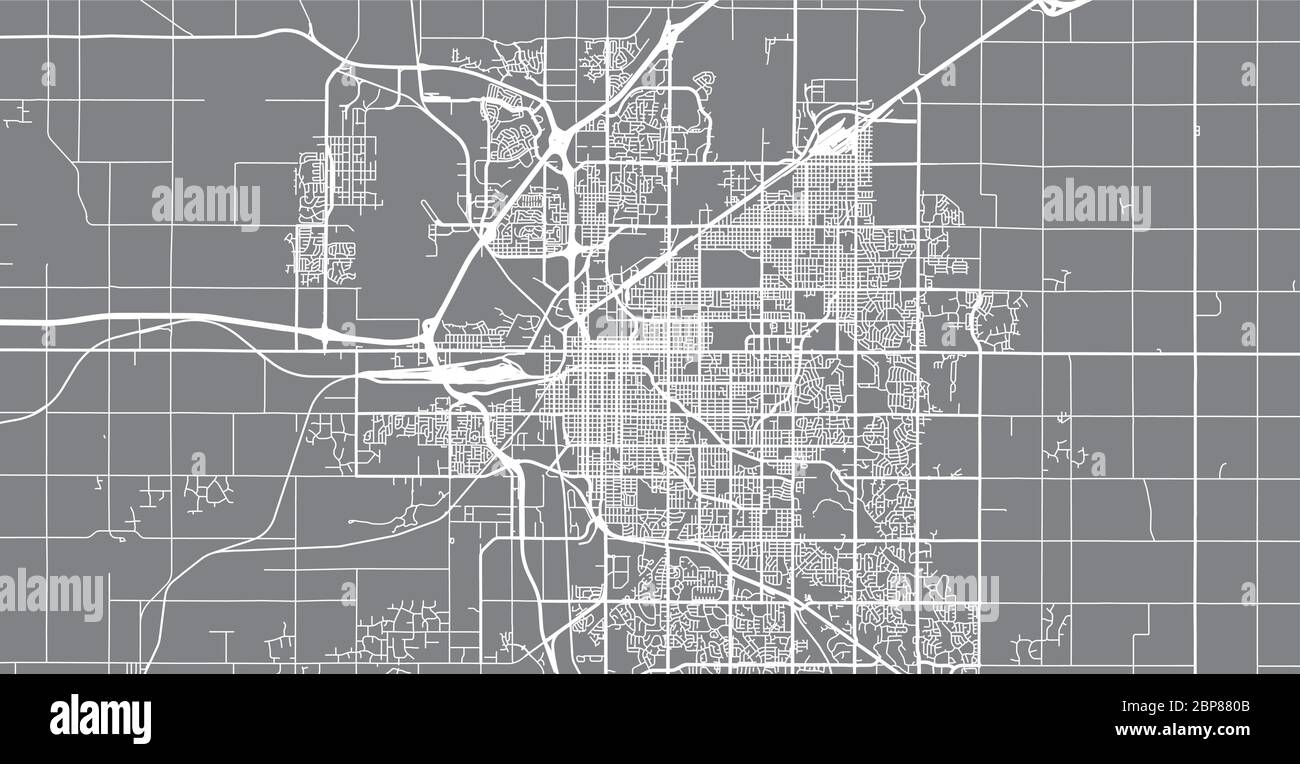 Urban vector city map of Lincoln, USA. Nebraska state capital Stock ...
