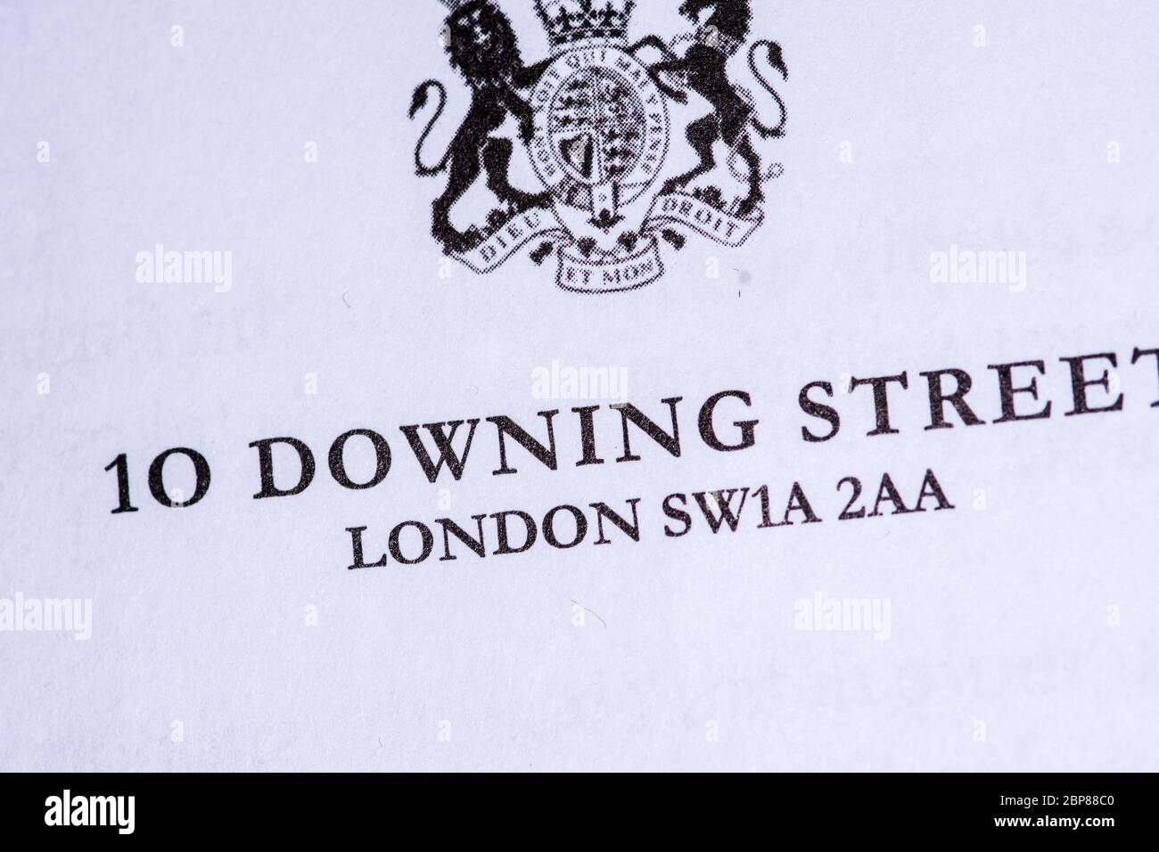 10 downing street letterhead london address of uk prime minister Stock ...