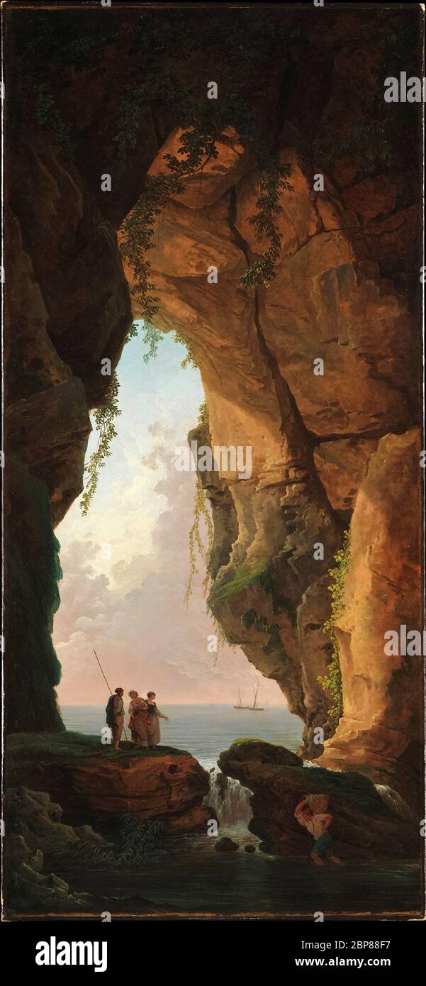 Hubert Robert, The Mouth of a Cave, landscape painting, 1784 Stock ...