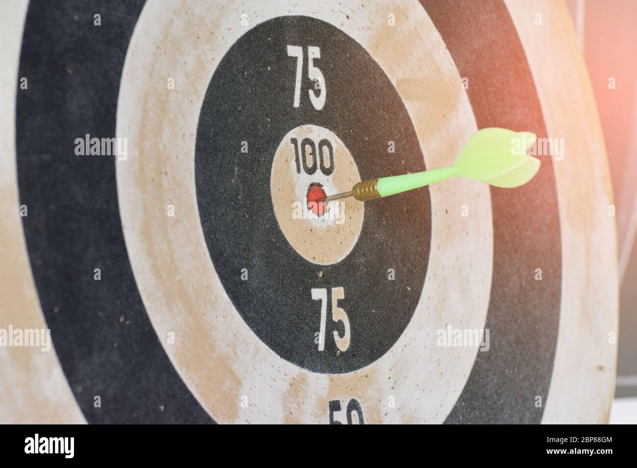 Symbol of goal. Darts arrows the target center (selective focus ...