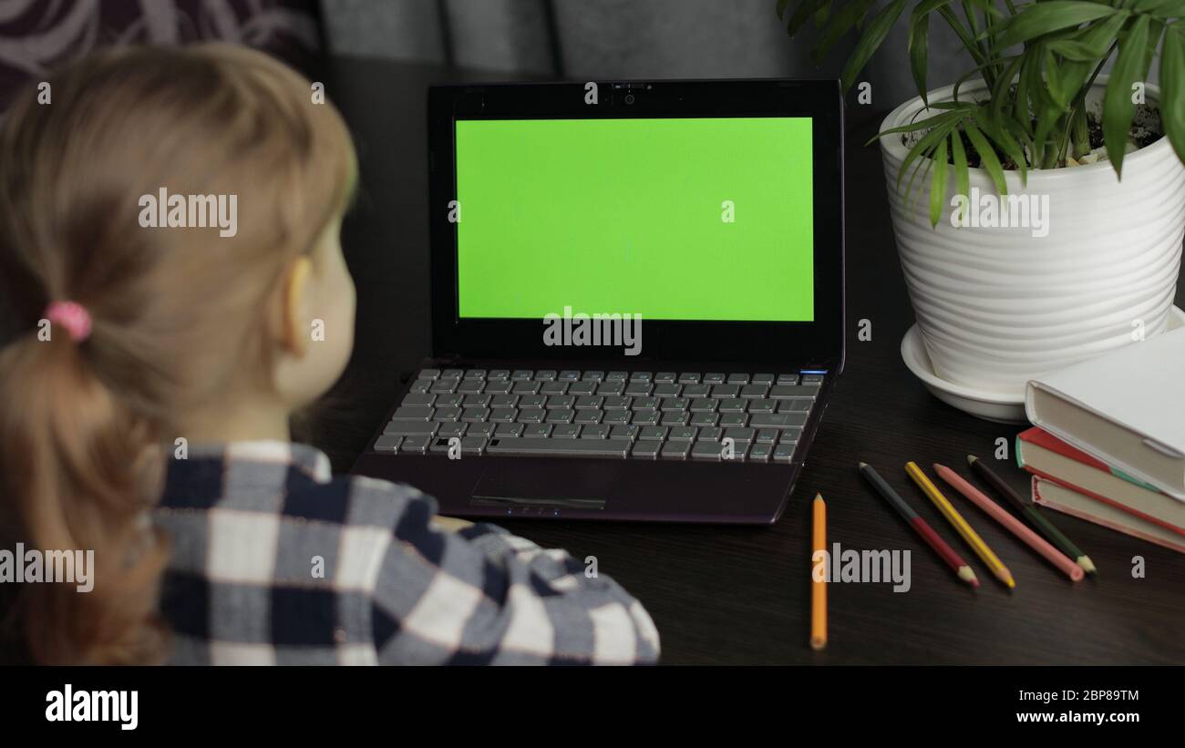 Online e-learning, children distance education lesson, technology for ...