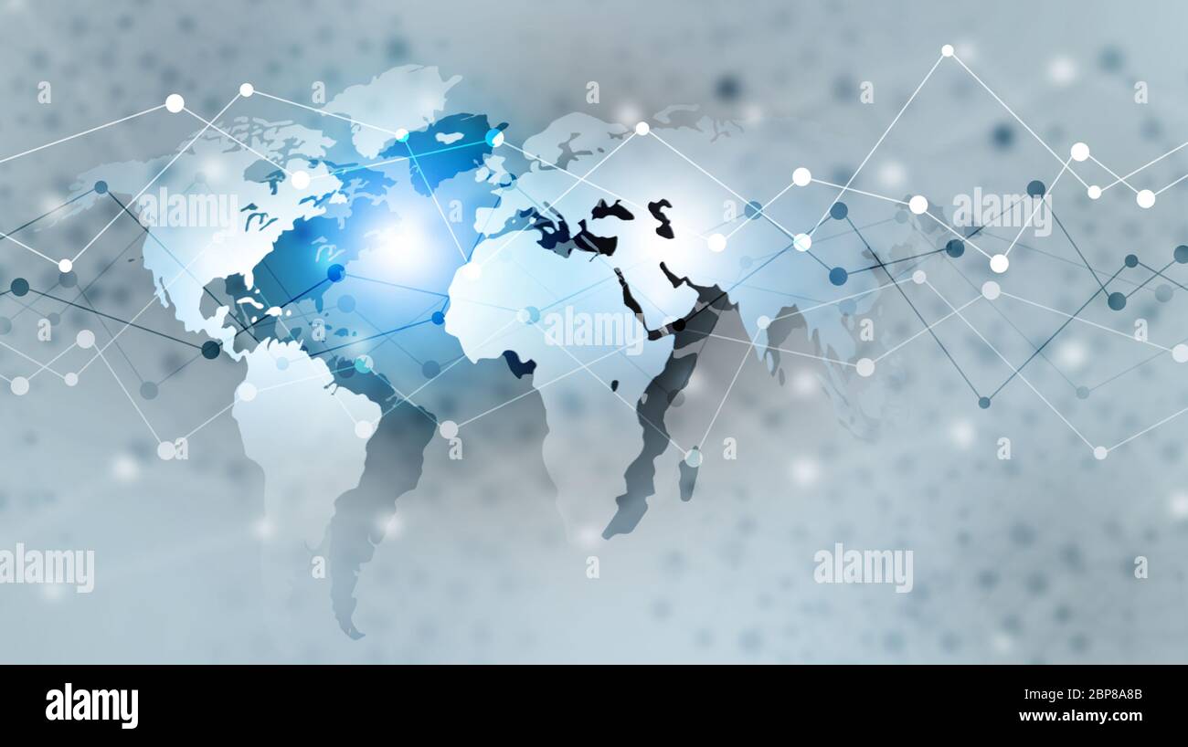 global technology connection and information concept background Stock ...