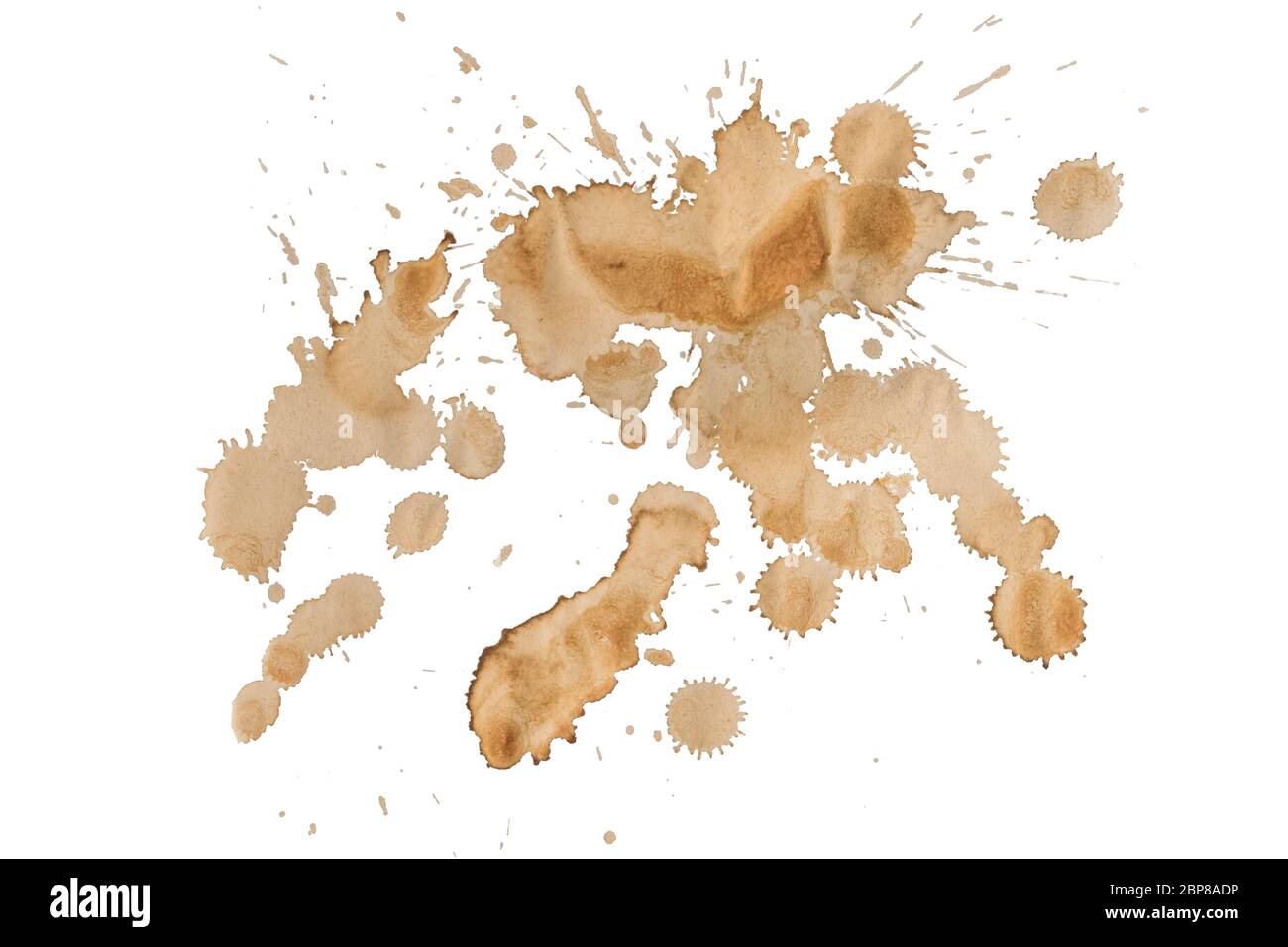Stains of a coffee isolated on white background Stock Photo - Alamy