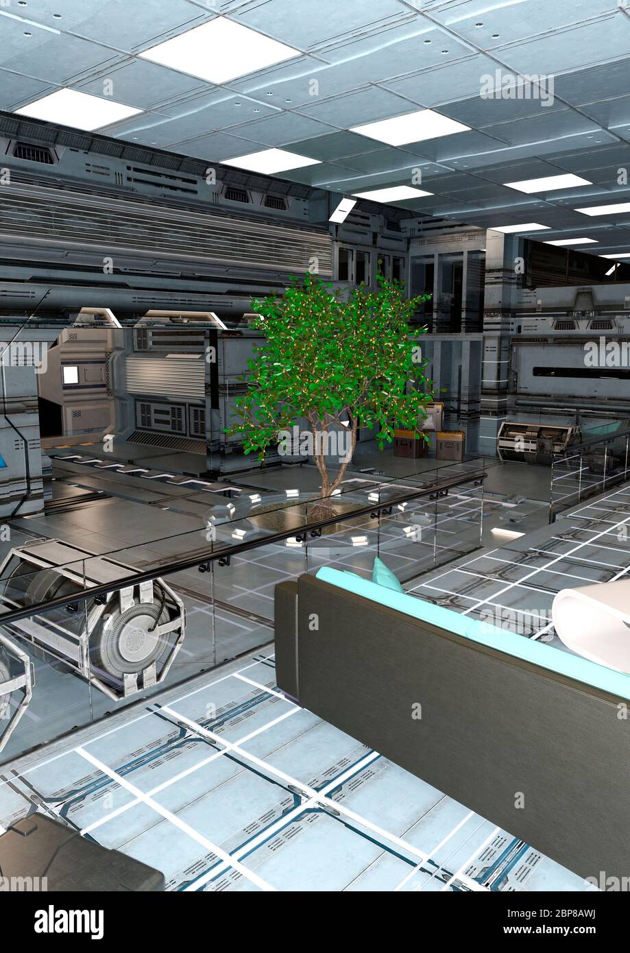 3D rendering of a science fiction space ship inside Stock Photo - Alamy