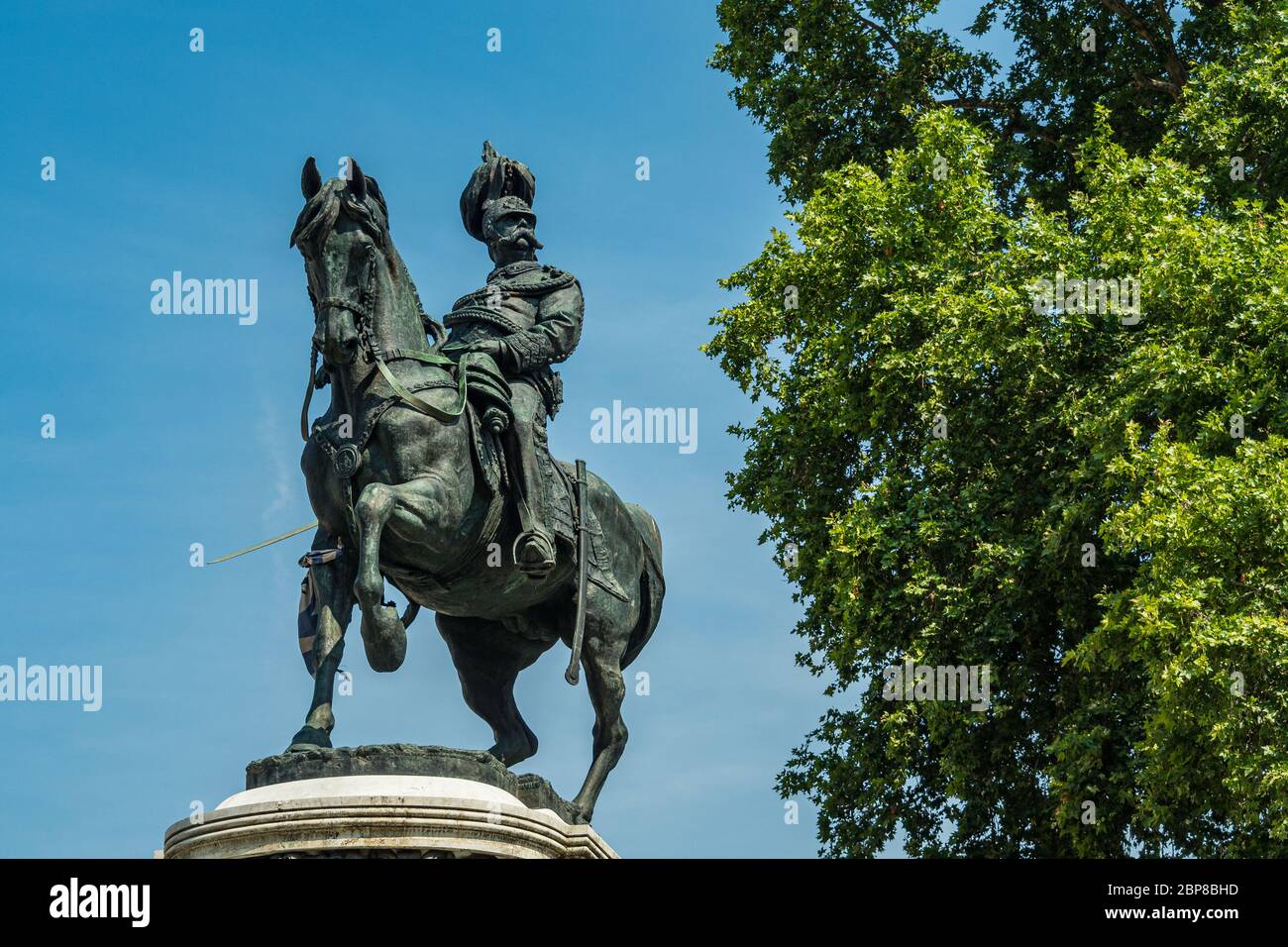Bronze equestrian statue of Umberto I of Savoia King of Italy on Corso ...
