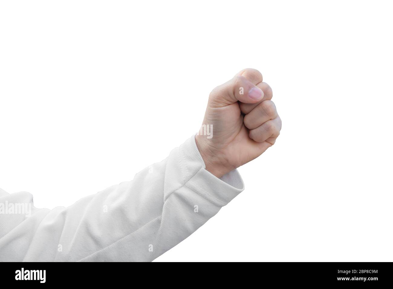 Fist hand symbol isolated on white background. Object with clipping ...