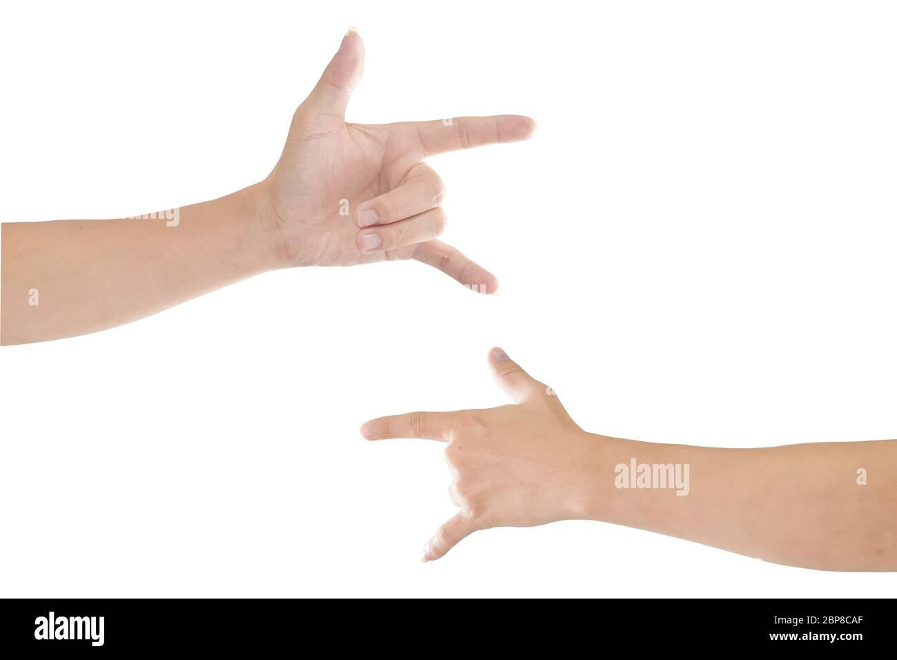 Hand with I Love You, hand language, isolated on white background. with ...