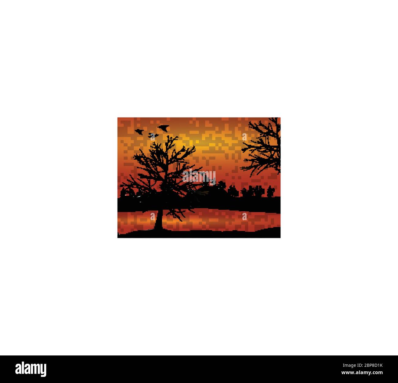 Sunset evening dusk view Stock Vector Images - Alamy