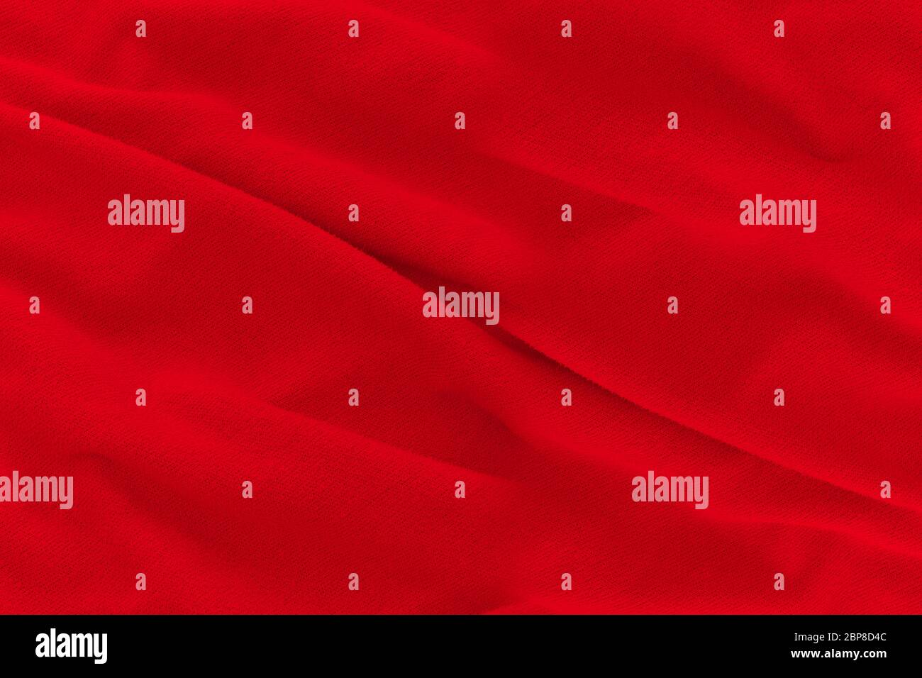 Red fabric texture background. Abstract cloth backdrop with soft waves ...