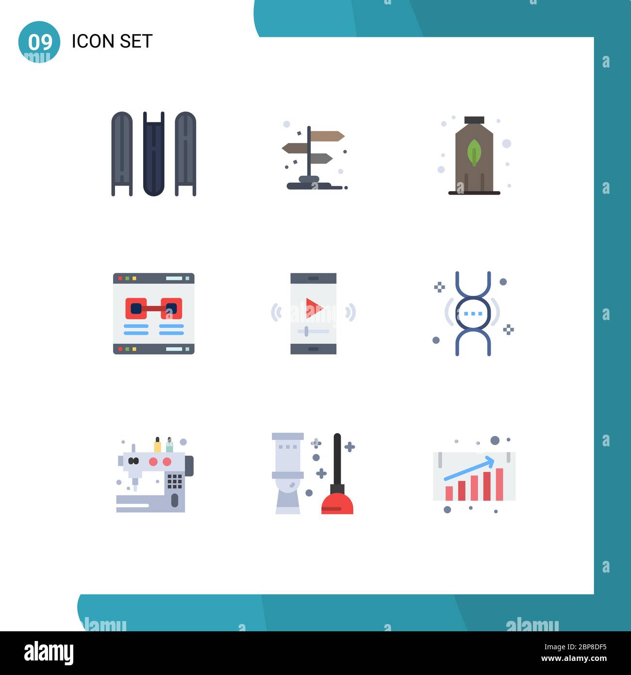 Pack of 9 Modern Flat Colors Signs and Symbols for Web Print Media such ...