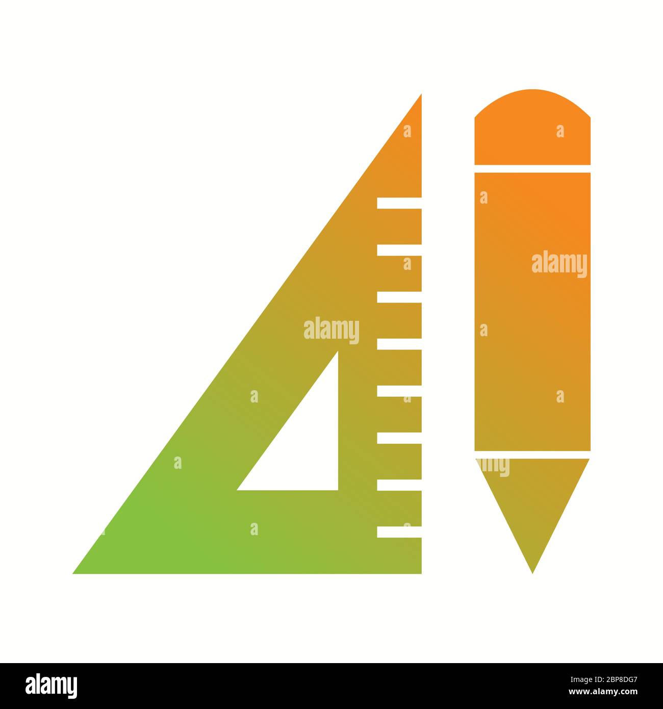 Beautiful Pencil & Set Square Glyph Vector Icon Stock Vector Image ...