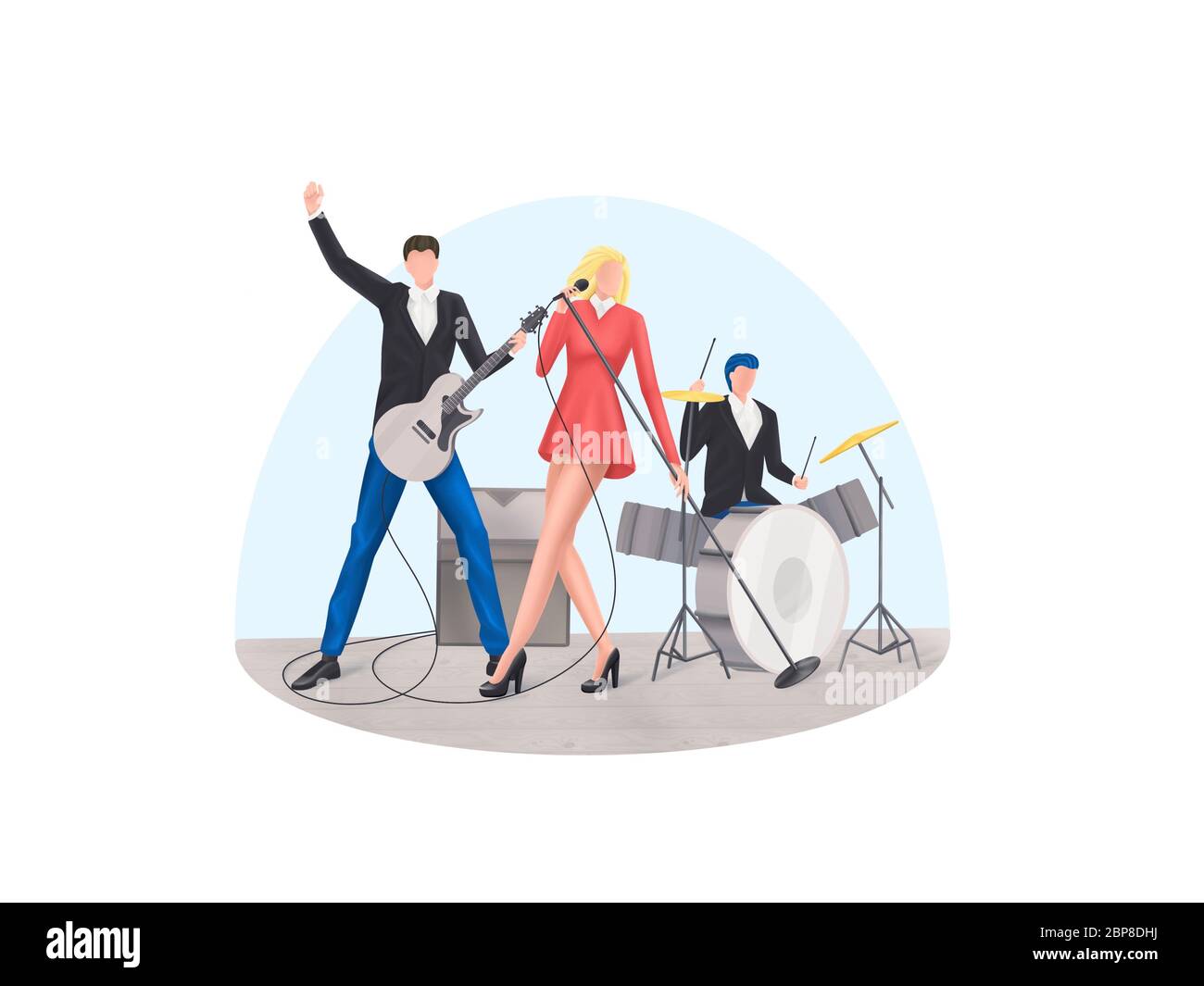 Set of icons on rock band theme in pixel art style. ilustration Stock ...