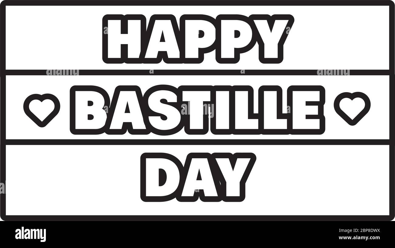 bastille day lettering with flag line style Stock Vector Image & Art ...