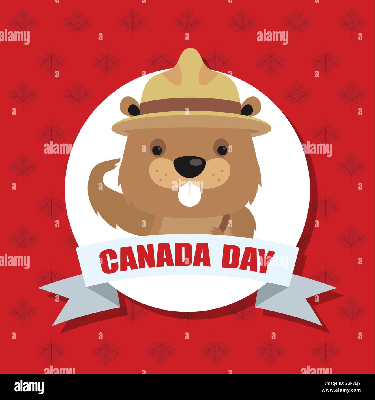 happy canada day with cute beaver Stock Vector Image & Art - Alamy