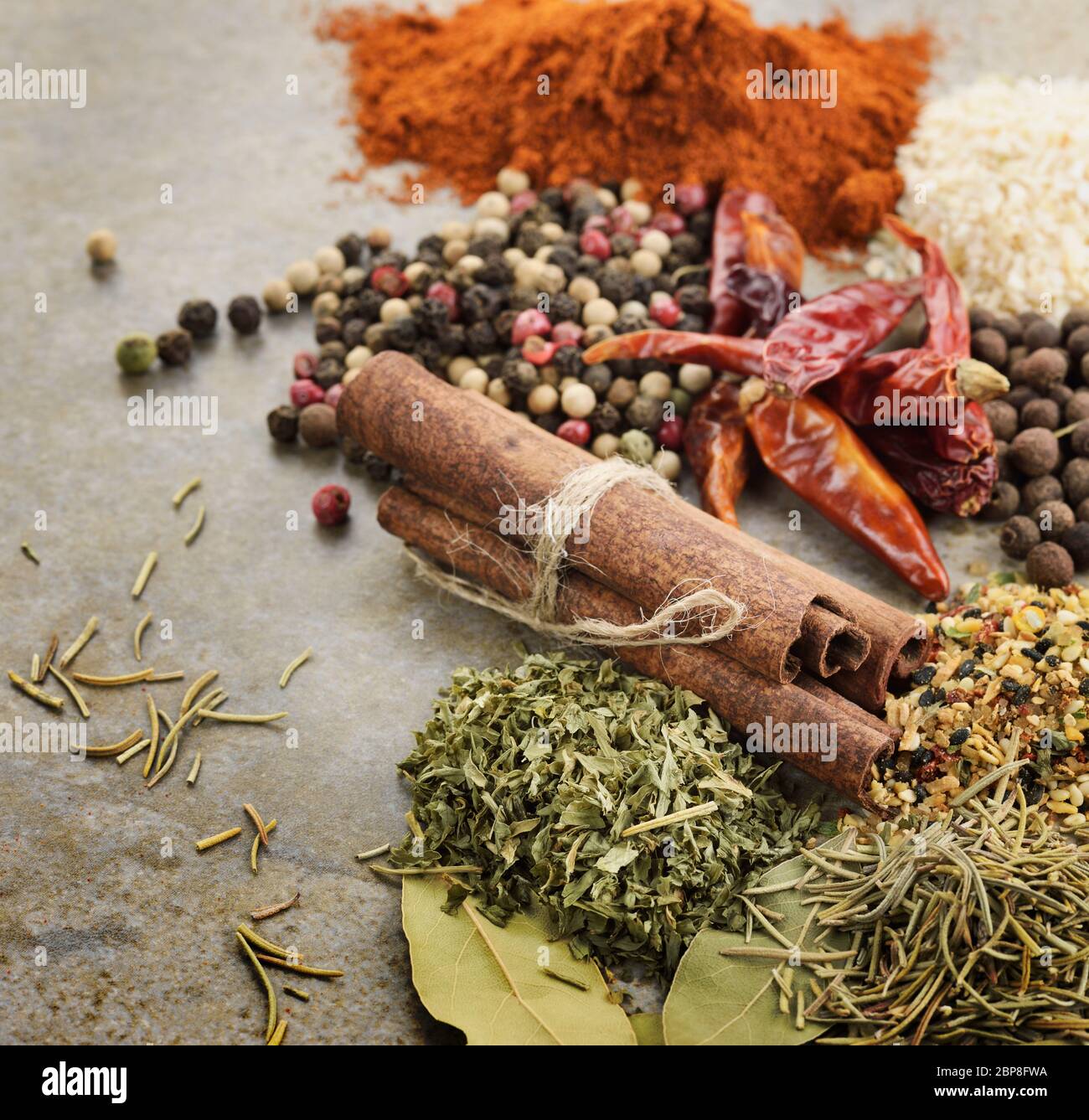 Spices Assortment,Close Up Shot Stock Photo - Alamy