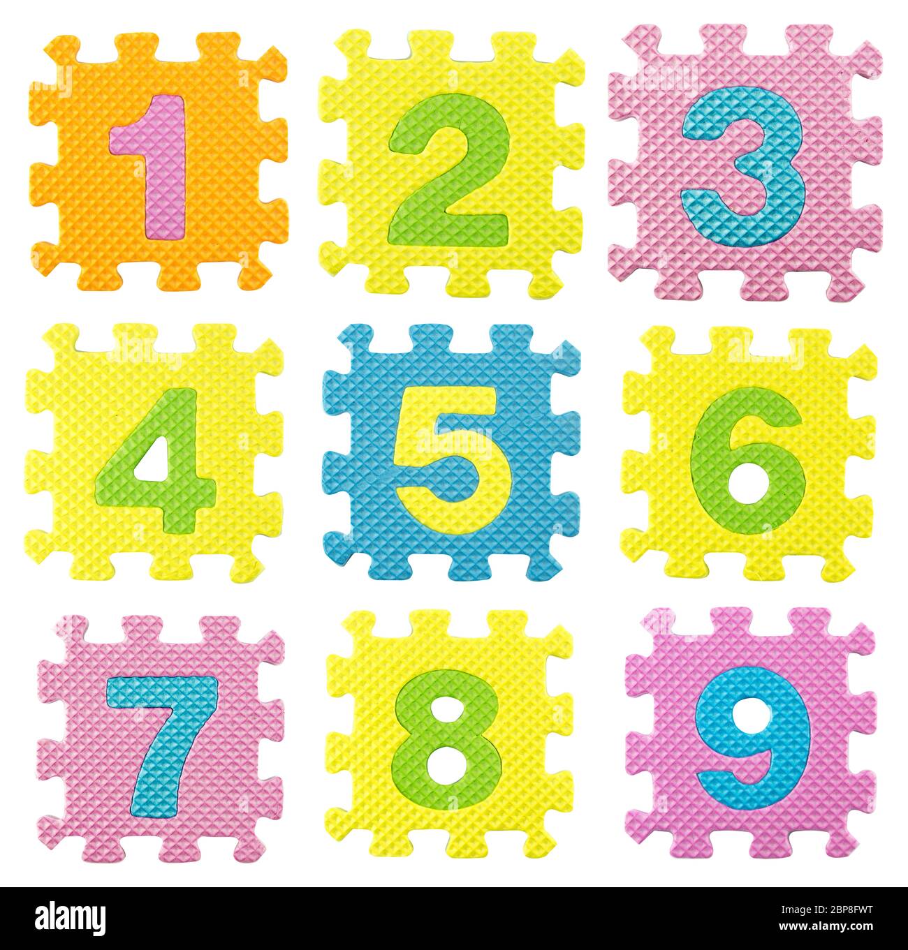 numbers from 0 to 9 created from Alphabet puzzle isloated on white ...