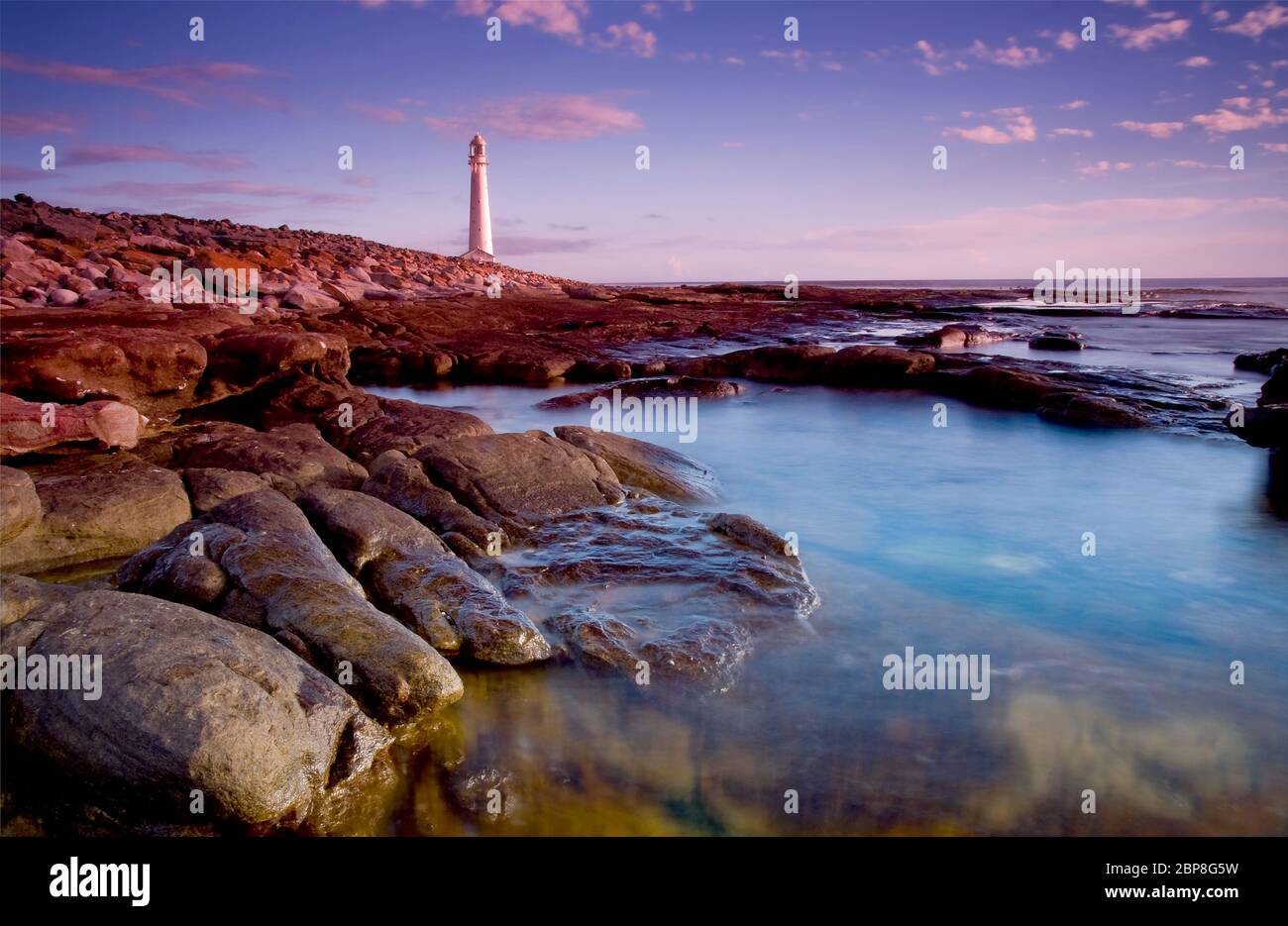 long exposure image of sea and lighthouse Stock Photo - Alamy