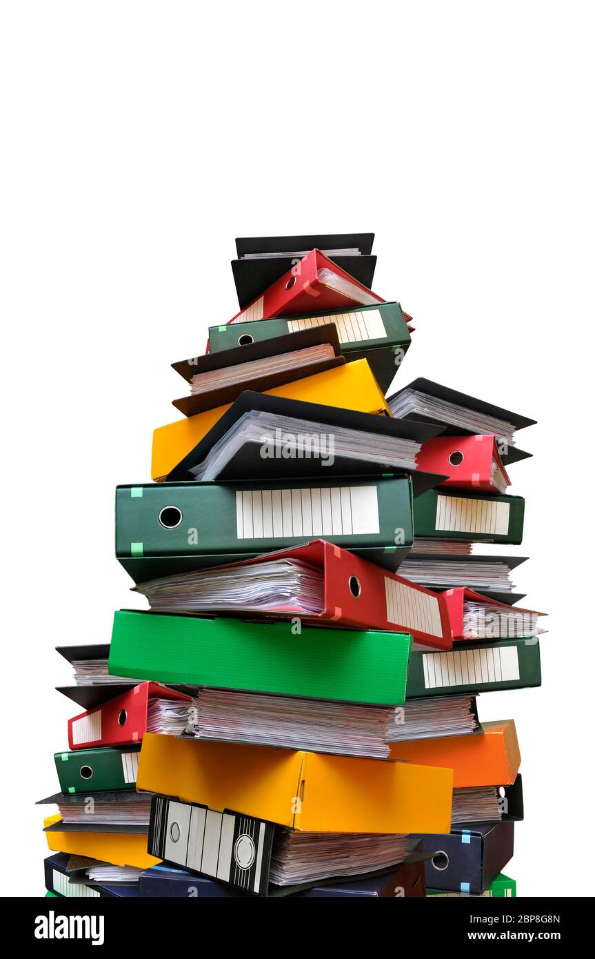 Big stack of files isolated in white Stock Photo - Alamy