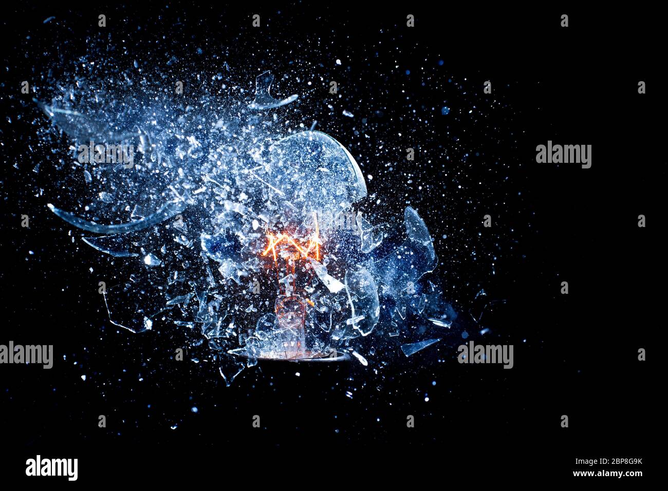close up image of electric bulb explosion Stock Photo - Alamy