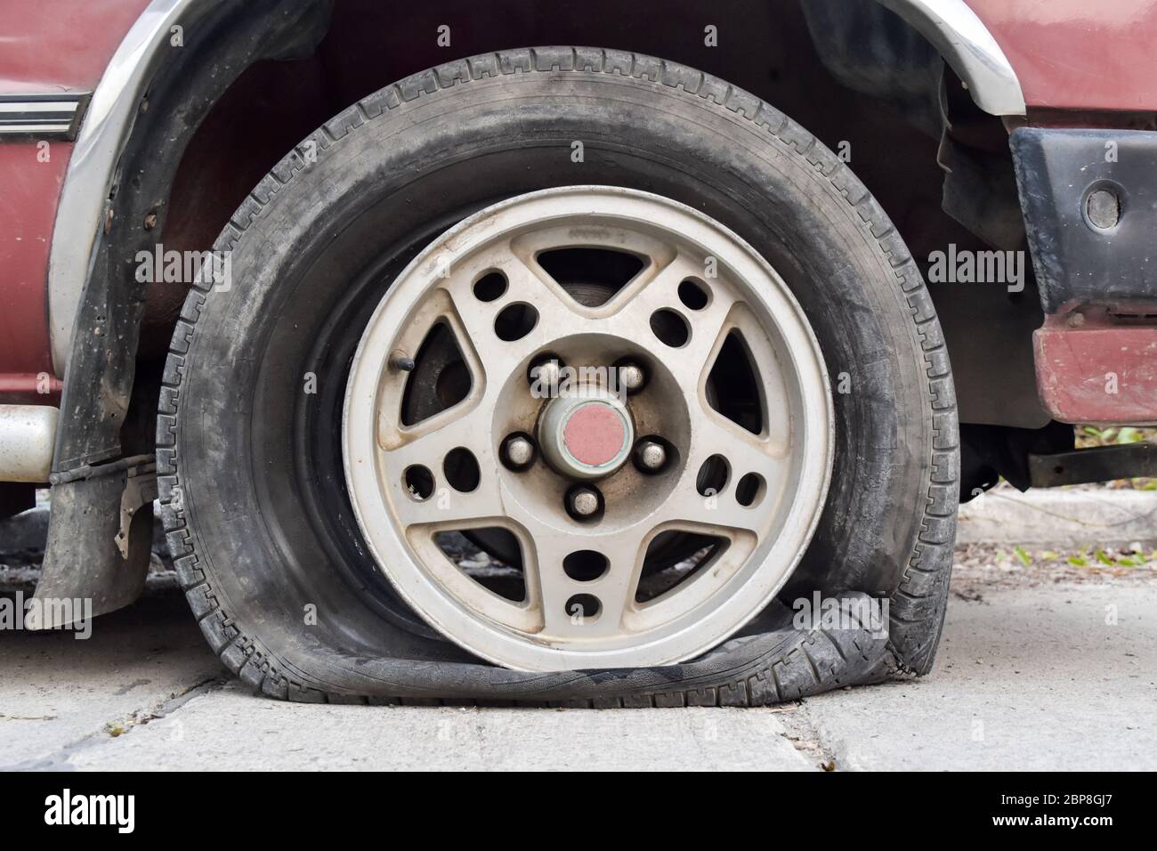 Car tire burst hi-res stock photography and images - Alamy
