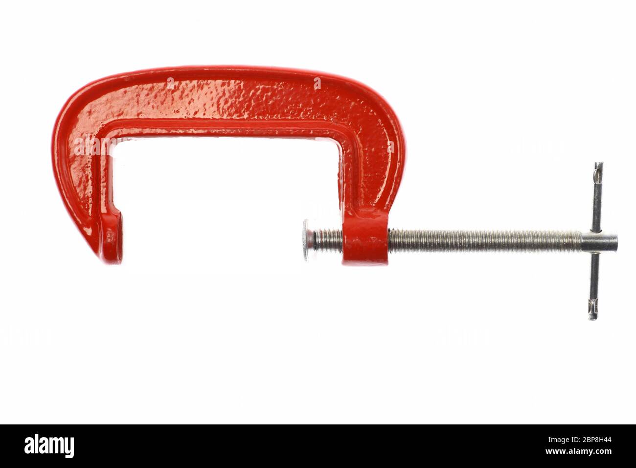 Color shot with a red vice isolated on white Stock Photo - Alamy