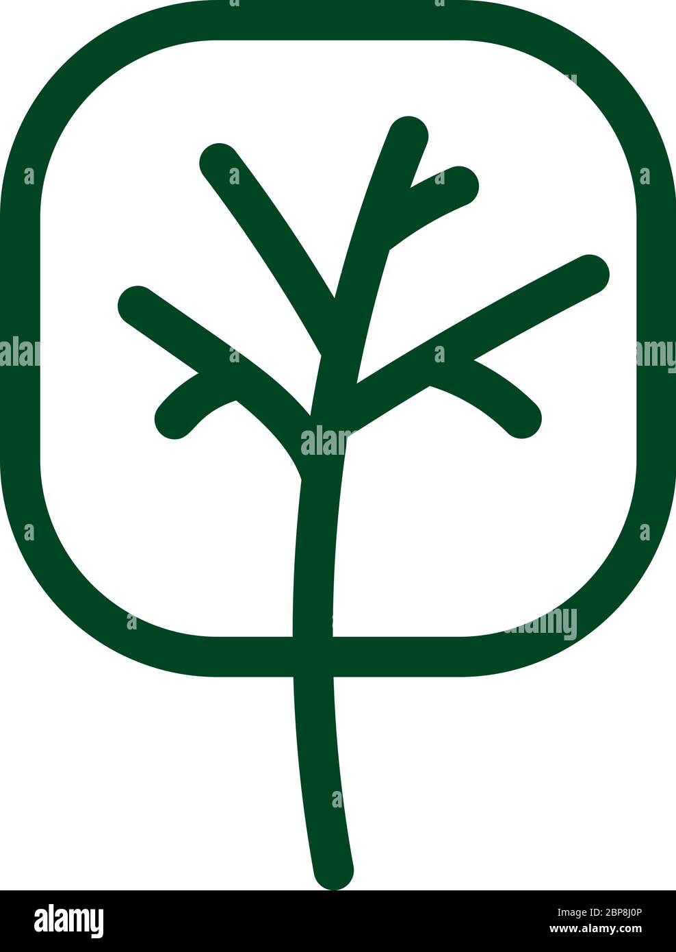Tree line icon. Naturally beautiful logo symbol, wooden trunk and ...