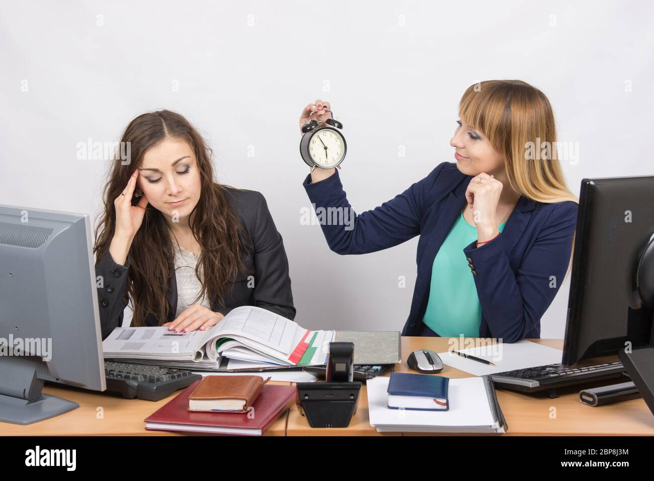 In the office at the end of the working day is one staff member would ...