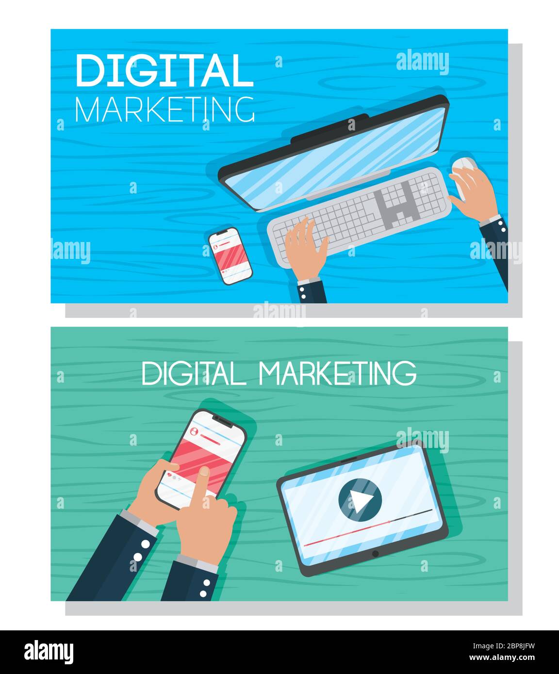 digital marketing tech with electronic devices Stock Vector Image & Art - Alamy
