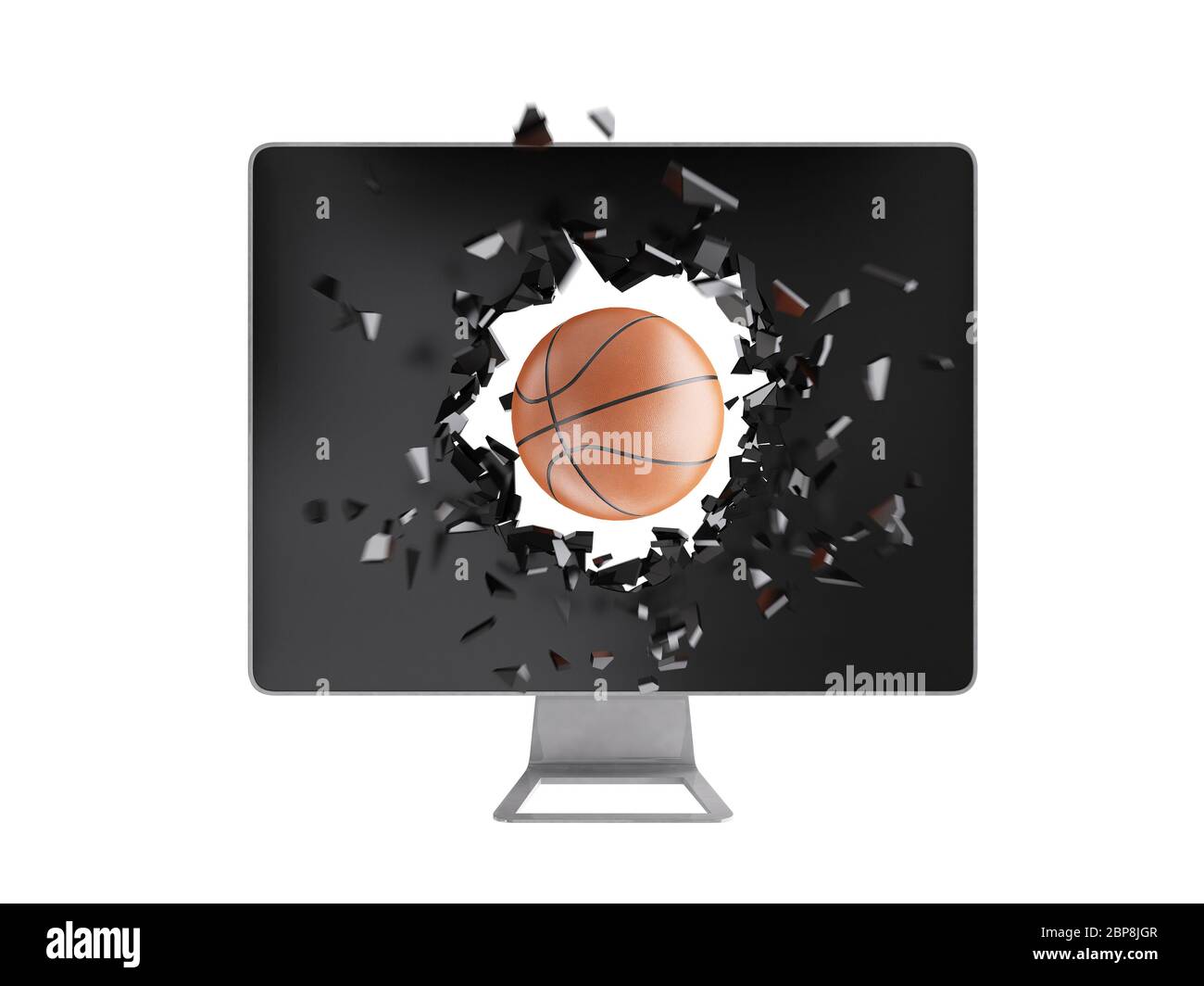 basketball destroy computer screen Stock Photo - Alamy