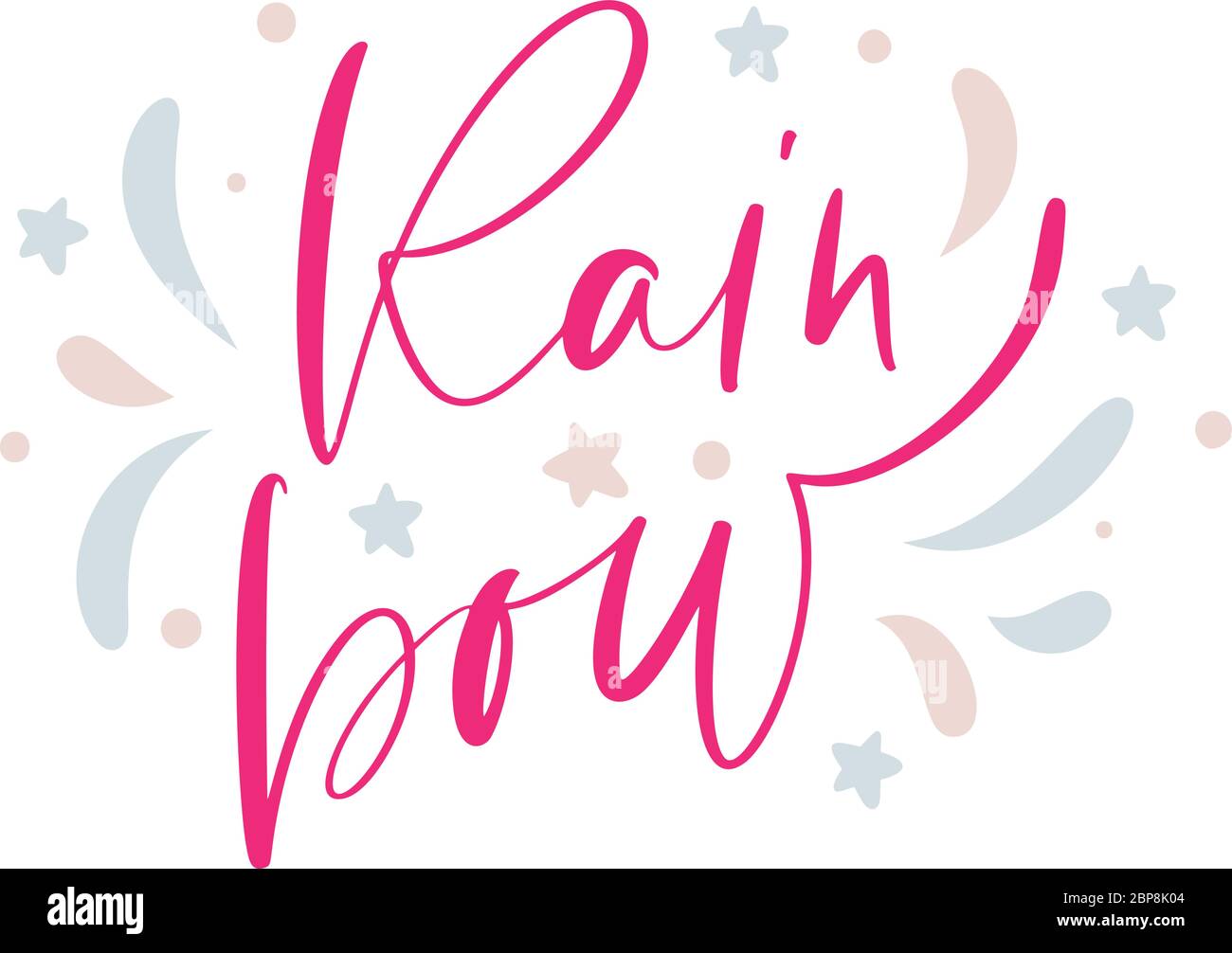 Rainbow calligraphy lettering text content for social media. Vector ...