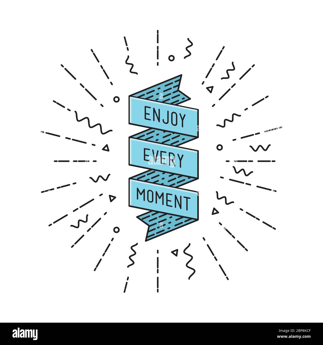 Enjoy every moment, flat design thin line banner, for e-mail ...