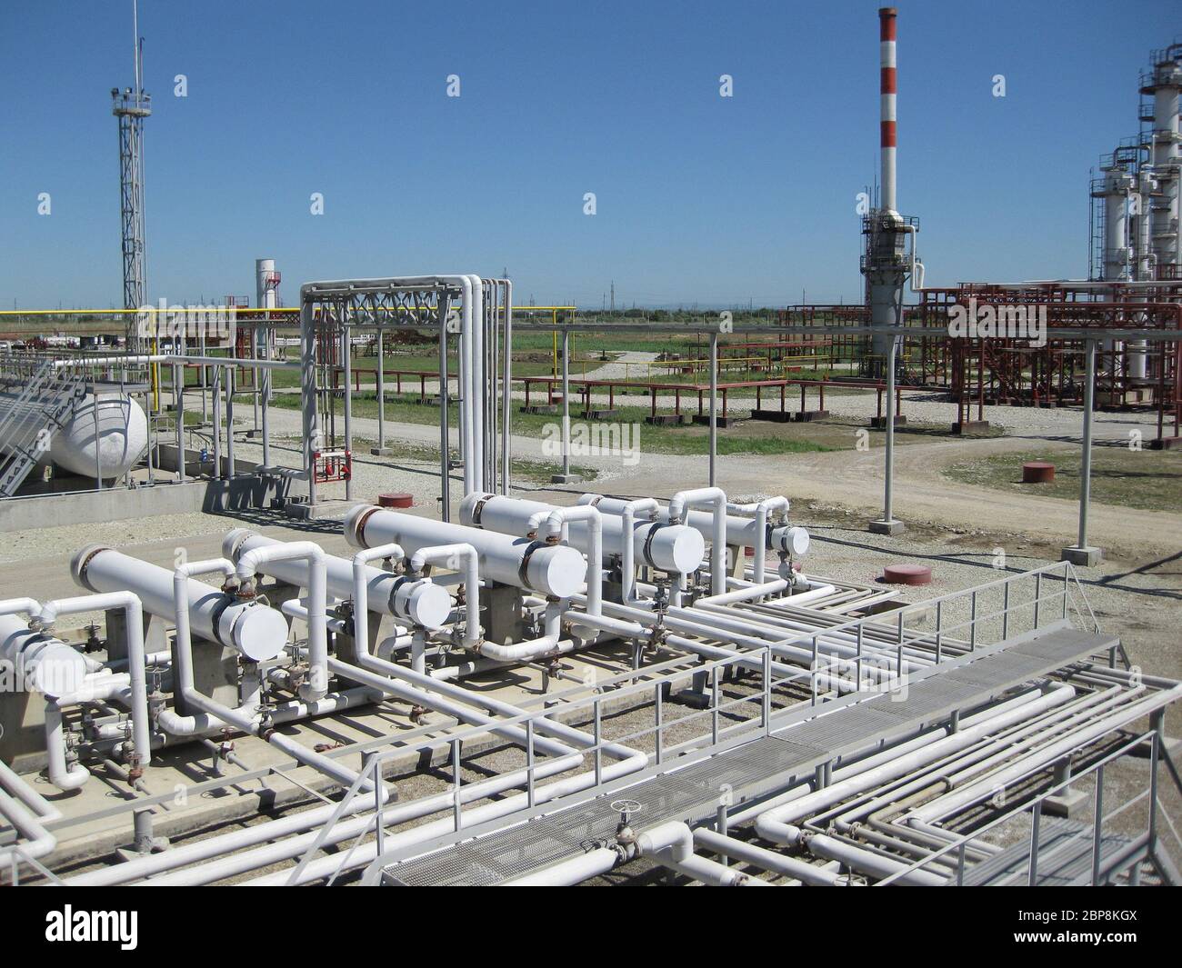 Oil refinery. Equipment for primary oil refining Stock Photo - Alamy