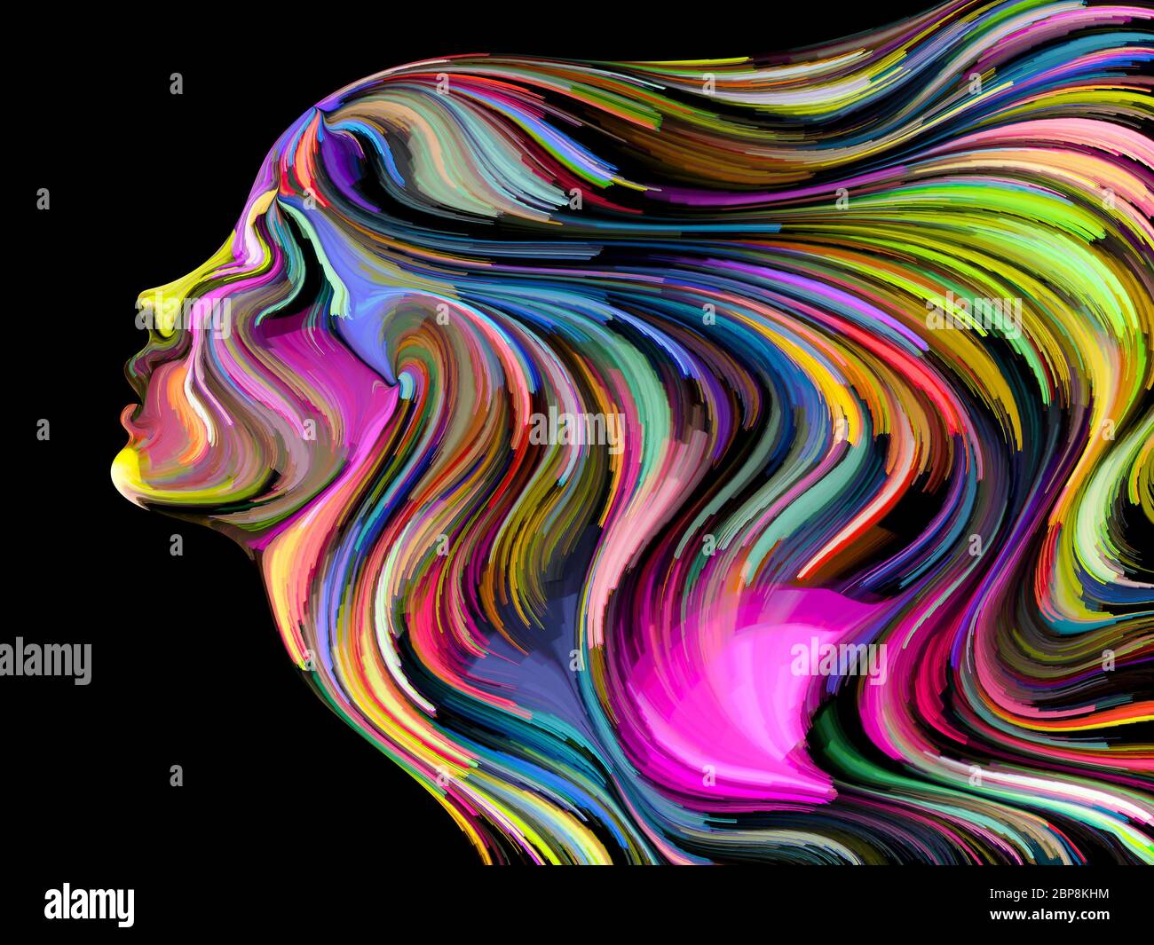 Colors of Passion series. Arrangement of vivid human profile executed ...