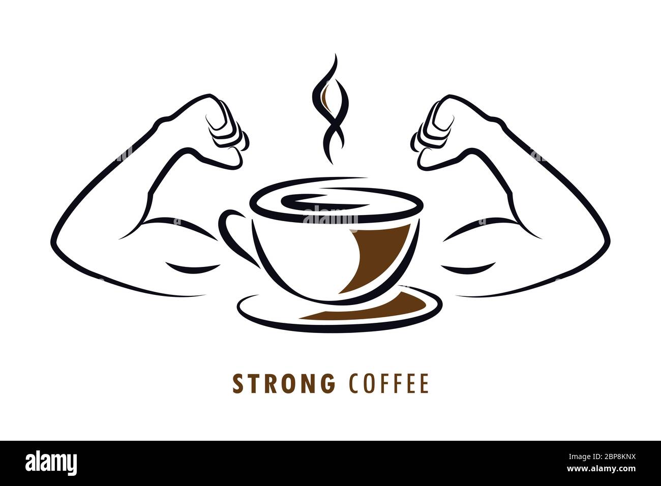 strong coffee with muscular arms vector illustration EPS10 Stock Vector ...