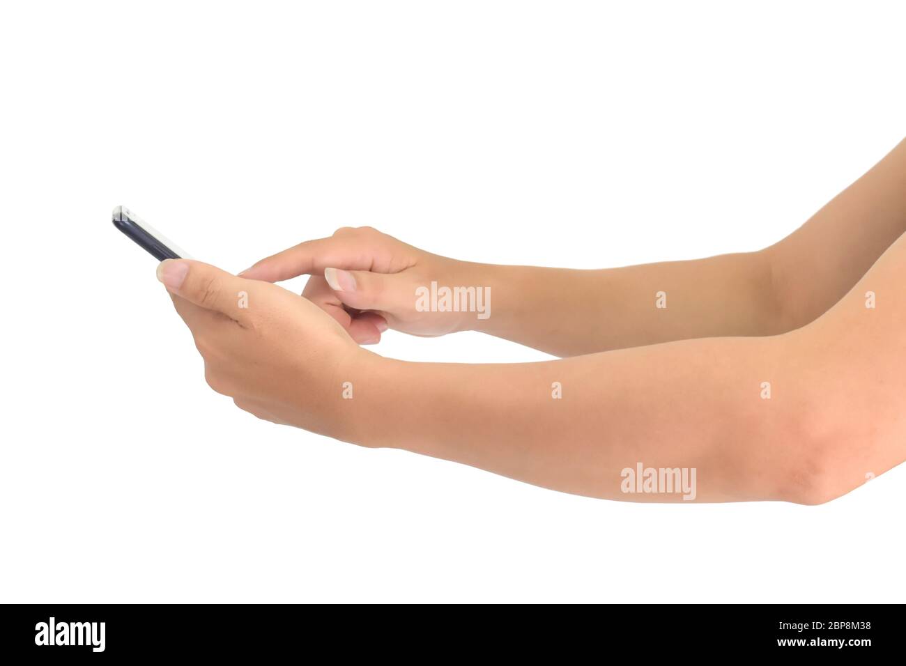 Hand holding mobile phone side on hi-res stock photography and images ...