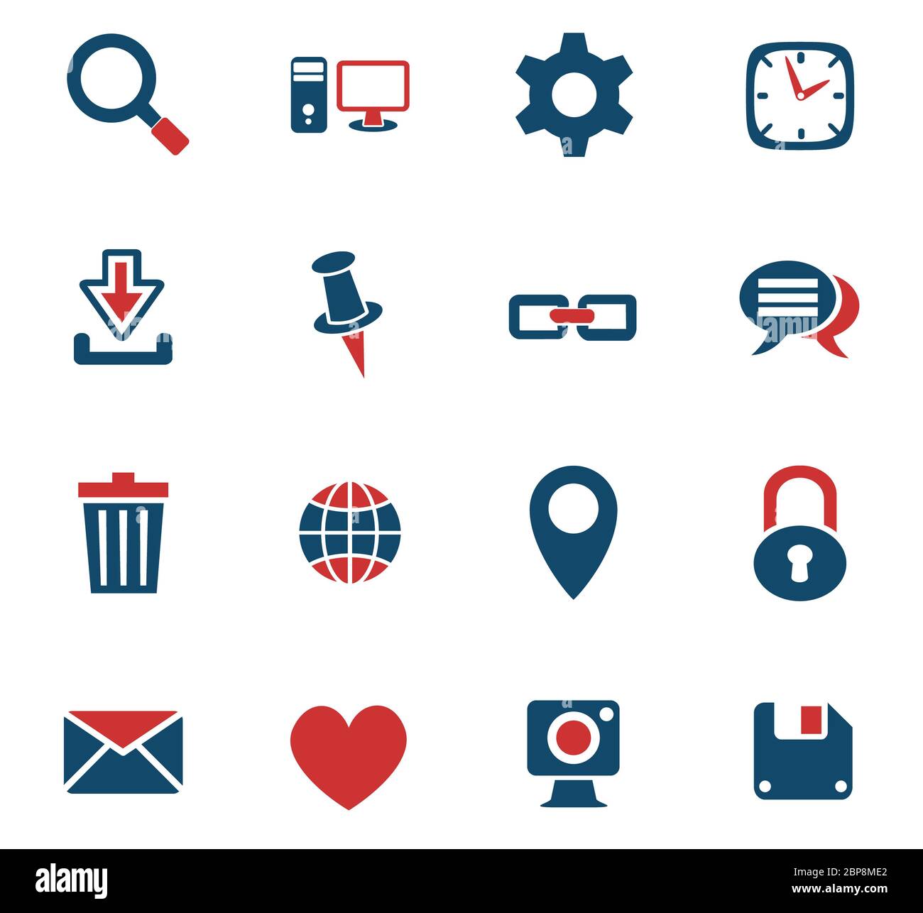 Web interface icons email hi-res stock photography and images - Alamy