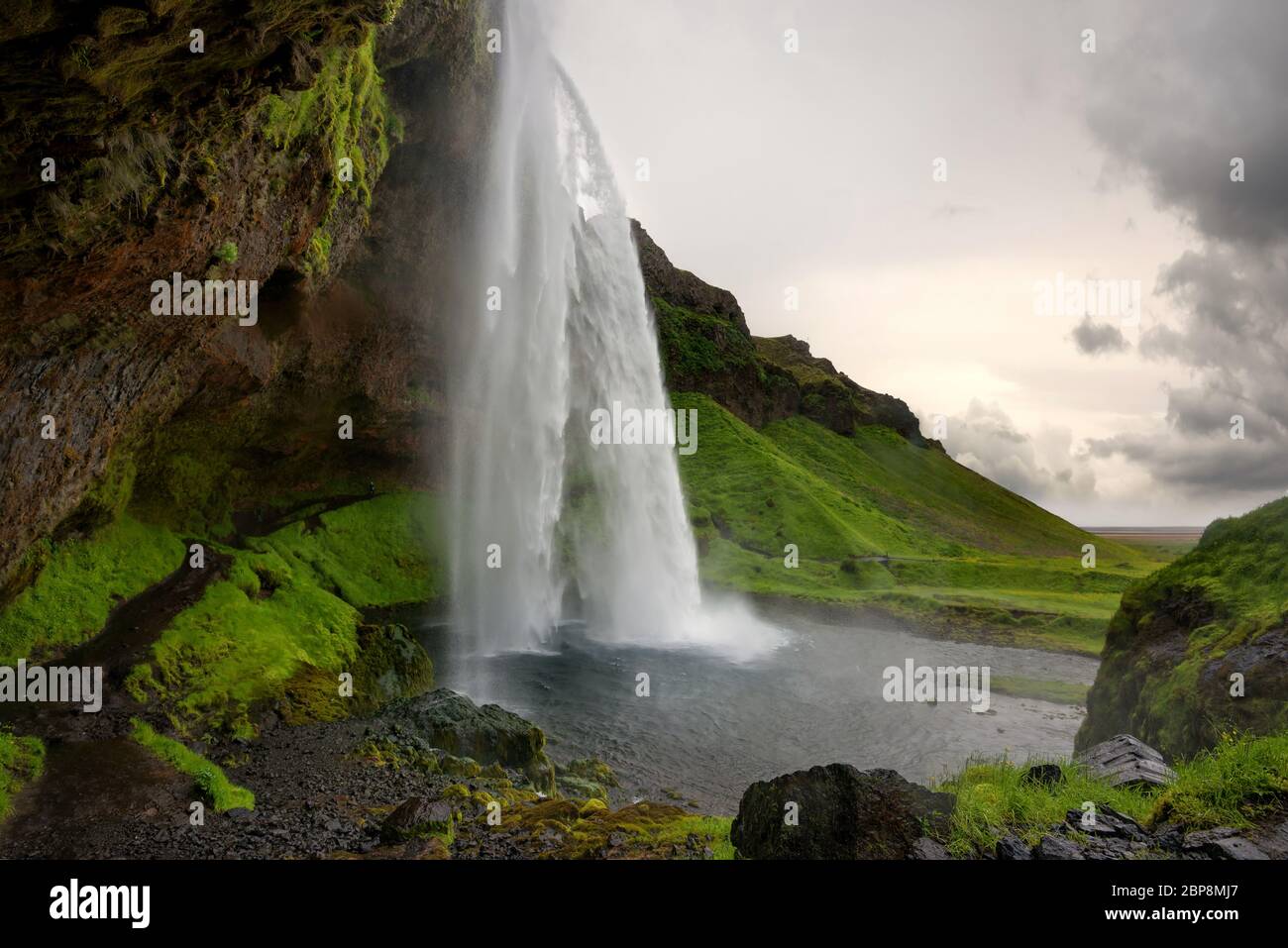 Beautiful and dramatic Seljalandsfoss waterfalls in Iceland Stock Photo ...