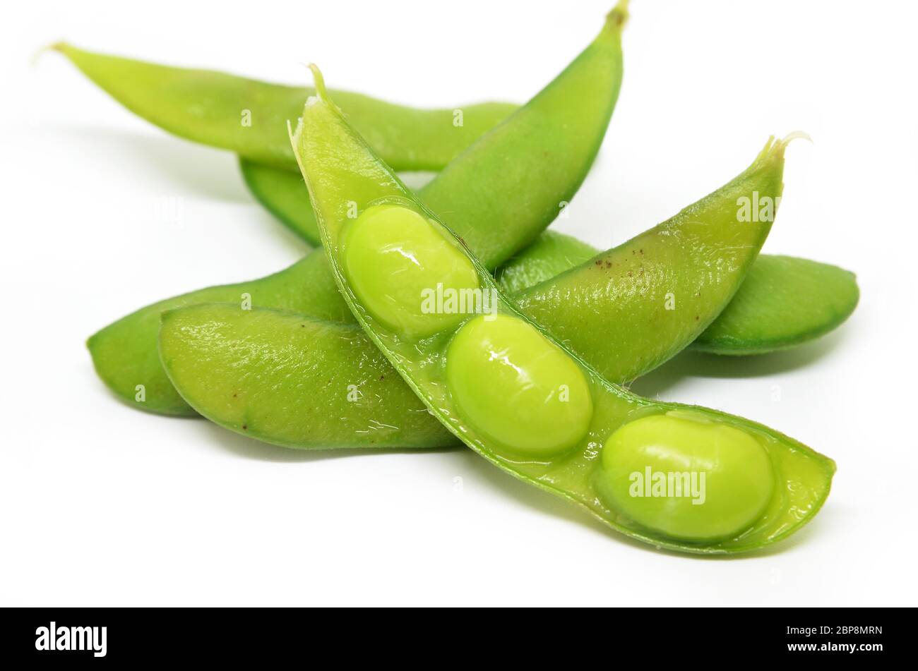 Edamame, boiled green soy beans, famousjapanese food Stock Photo - Alamy